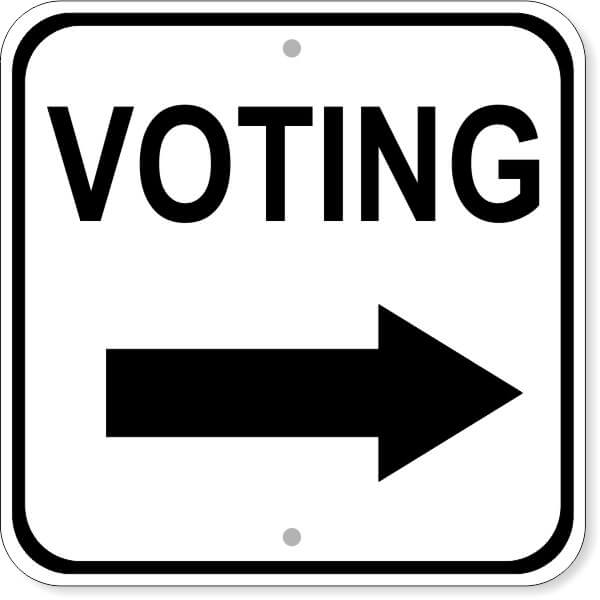 Voting Right Arrow Sign - Custom Signs