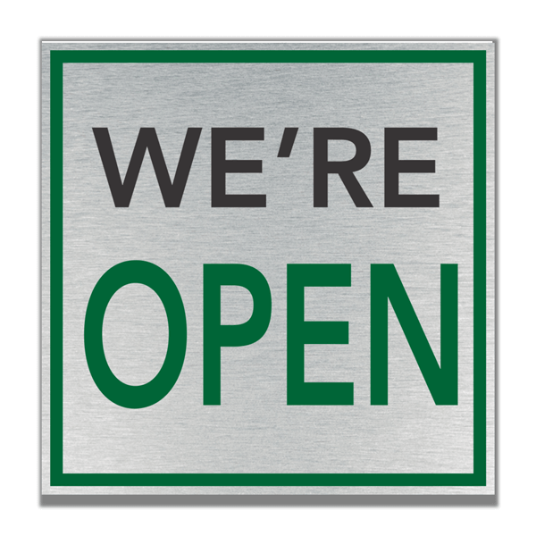 We Are Open Full Color Plastic Sign - HC Brands