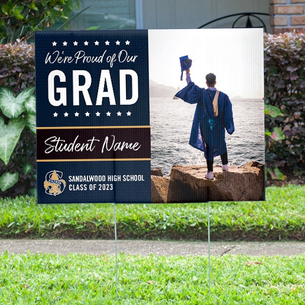 Sandalwood High School Graduation Yard Sign with Custom Photo - HC Brands